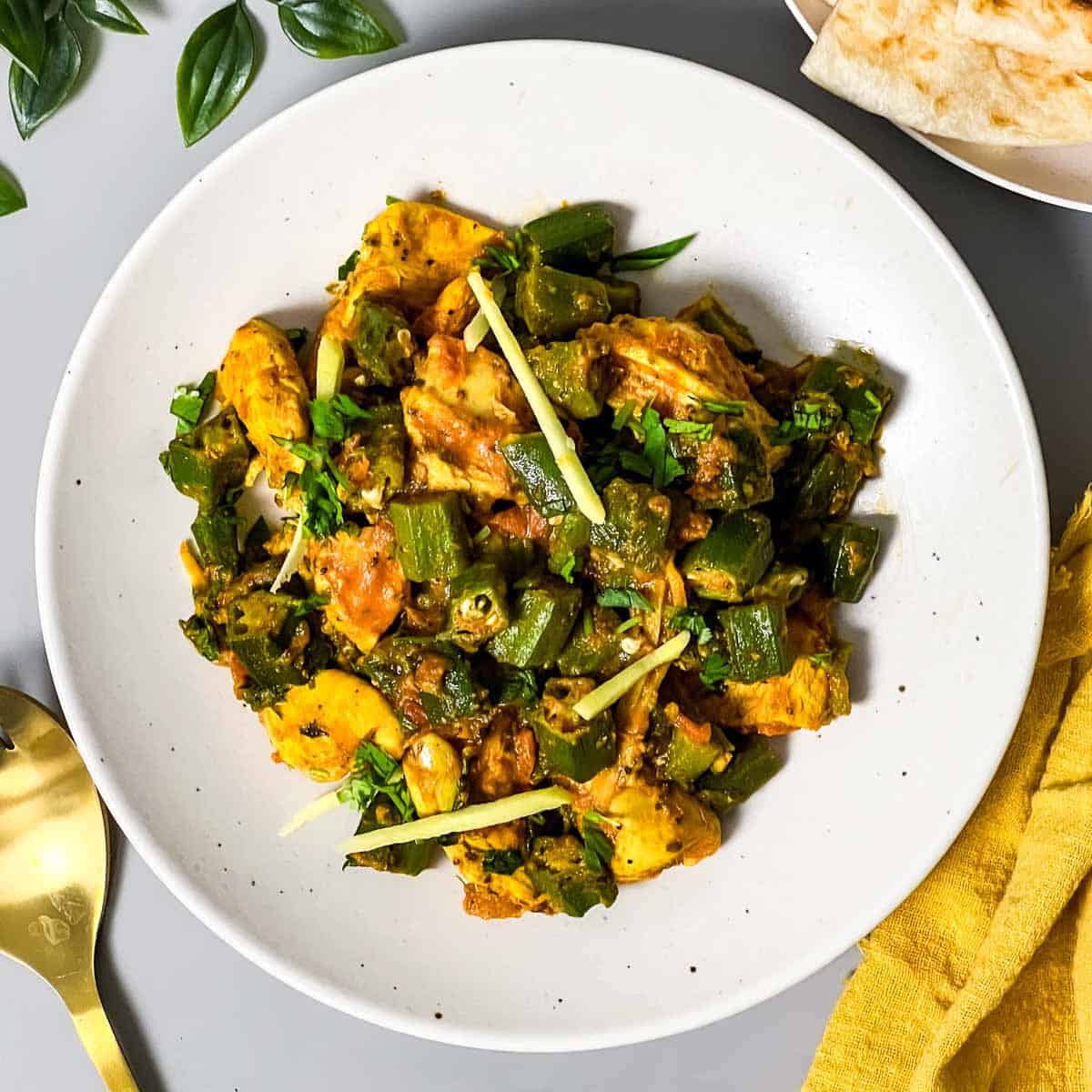 Bhindi Chicken (Okra and Chicken)
